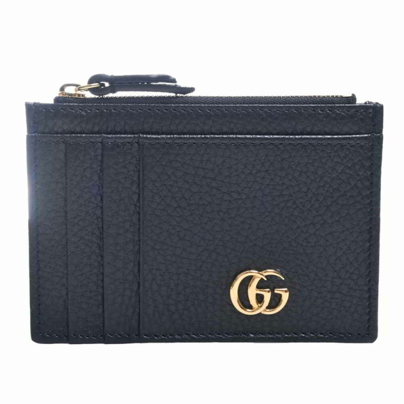 Gucci | Bags | Gucci Marmont Leather Card Case Coin 57484 Black | Poshmark